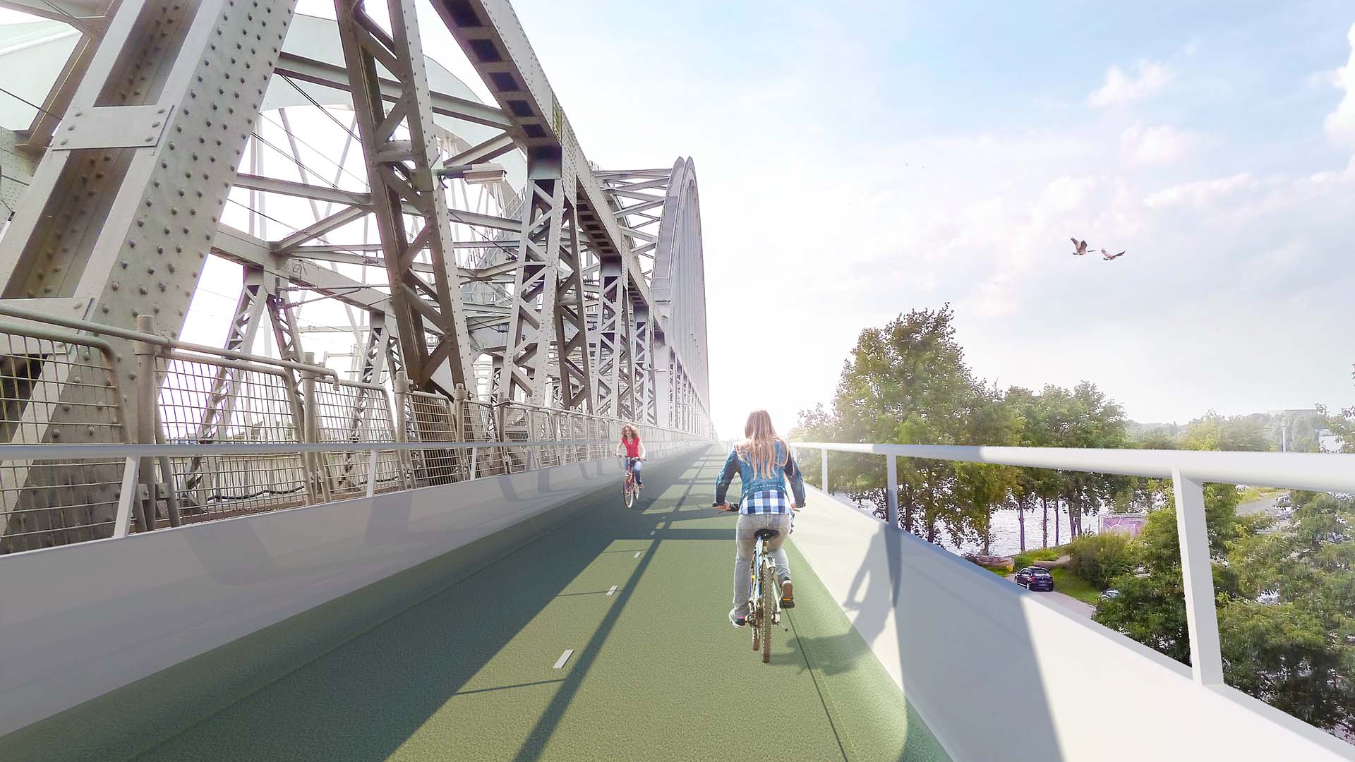 voorstel fietsdek Demka-spoorbrug Utrecht - ipv Delft creatieve ingenieurs